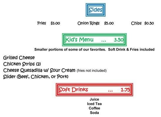 Menu at Snuffy's Bar & Grill, Hutto