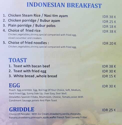 Boga Sari Menu, Menu untuk Boga Sari, Bedugul, Bali - Zomato Indonesia