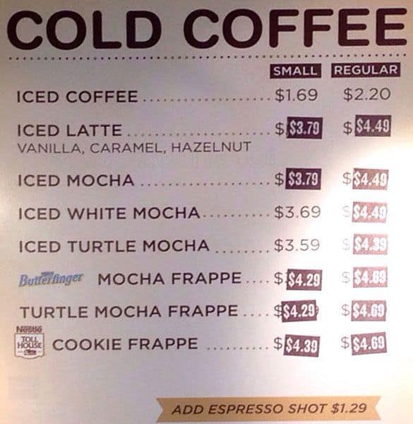 nestle toll house cafe menu prices