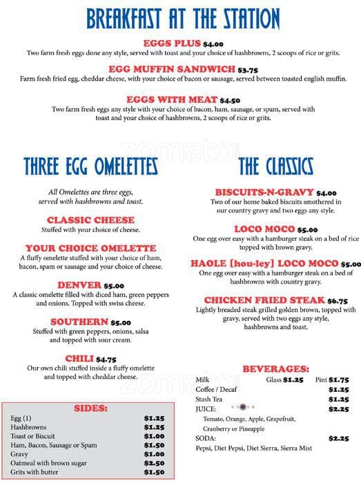 Menu at Aloha Station pub & bar, Aloha