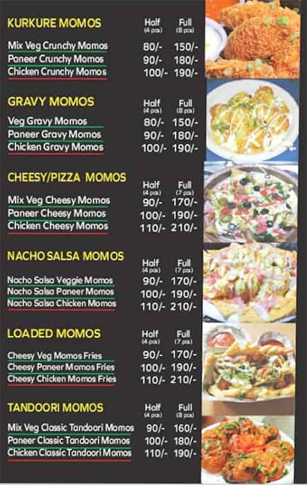 Menu of Sizzling Momos, Sector 4, Dwarka, New Delhi