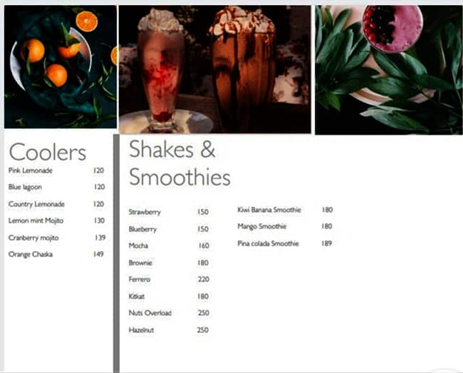 Menu at Lava Cafe & Bakery, Hyderabad