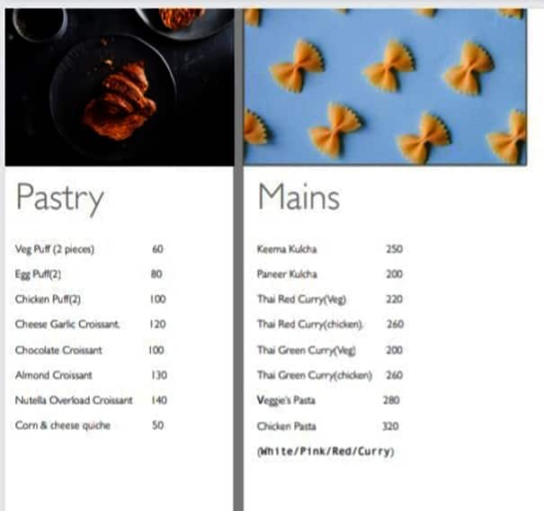 Menu at Lava Cafe & Bakery, Hyderabad