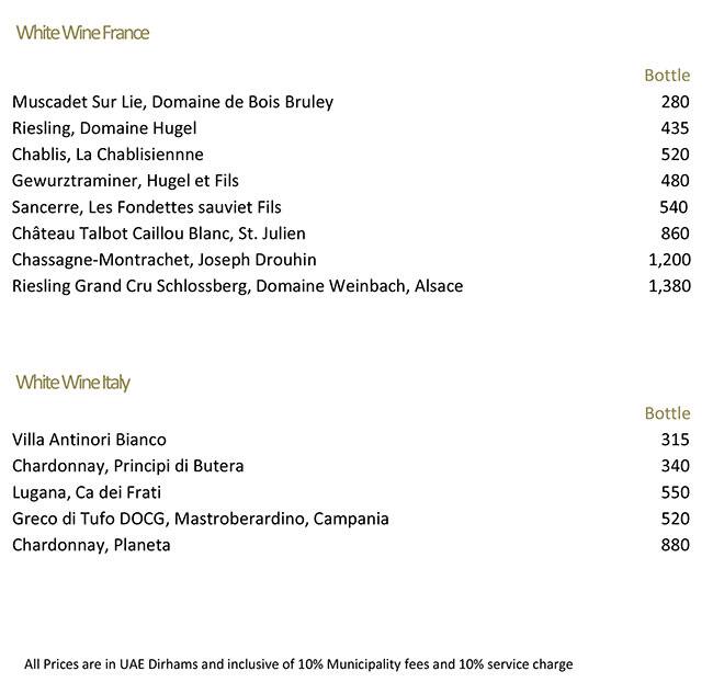 Menu at Shiba Restaurant, Dubai