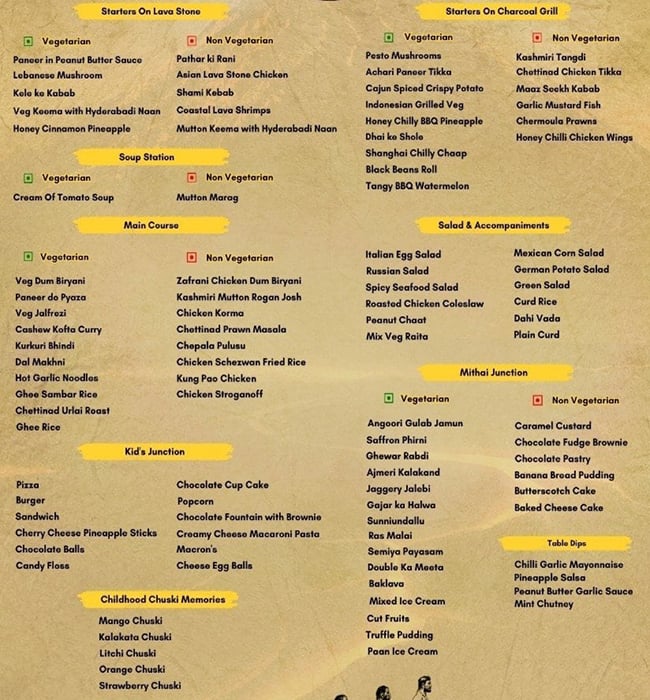 Menu of ASF - Ancient Stone Flames BBQ & Grill, Gachibowli, Hyderabad