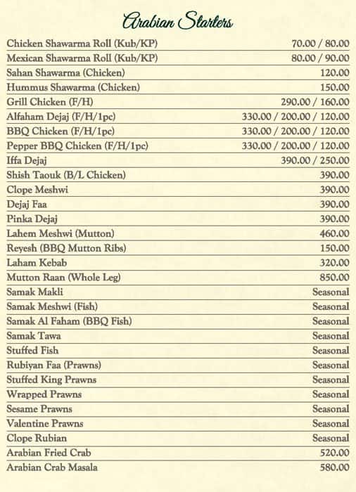 Menu of Savoury - Sea Shell Restaurant, BTM, Bangalore