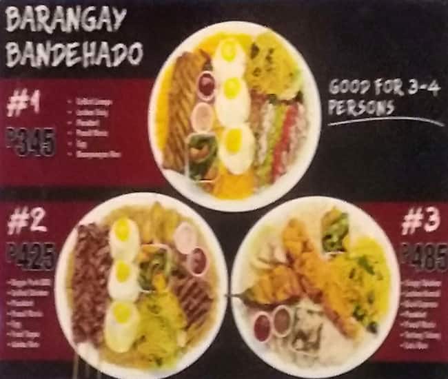 Menu at Handaan restaurant, Quezon City, SM Fairview