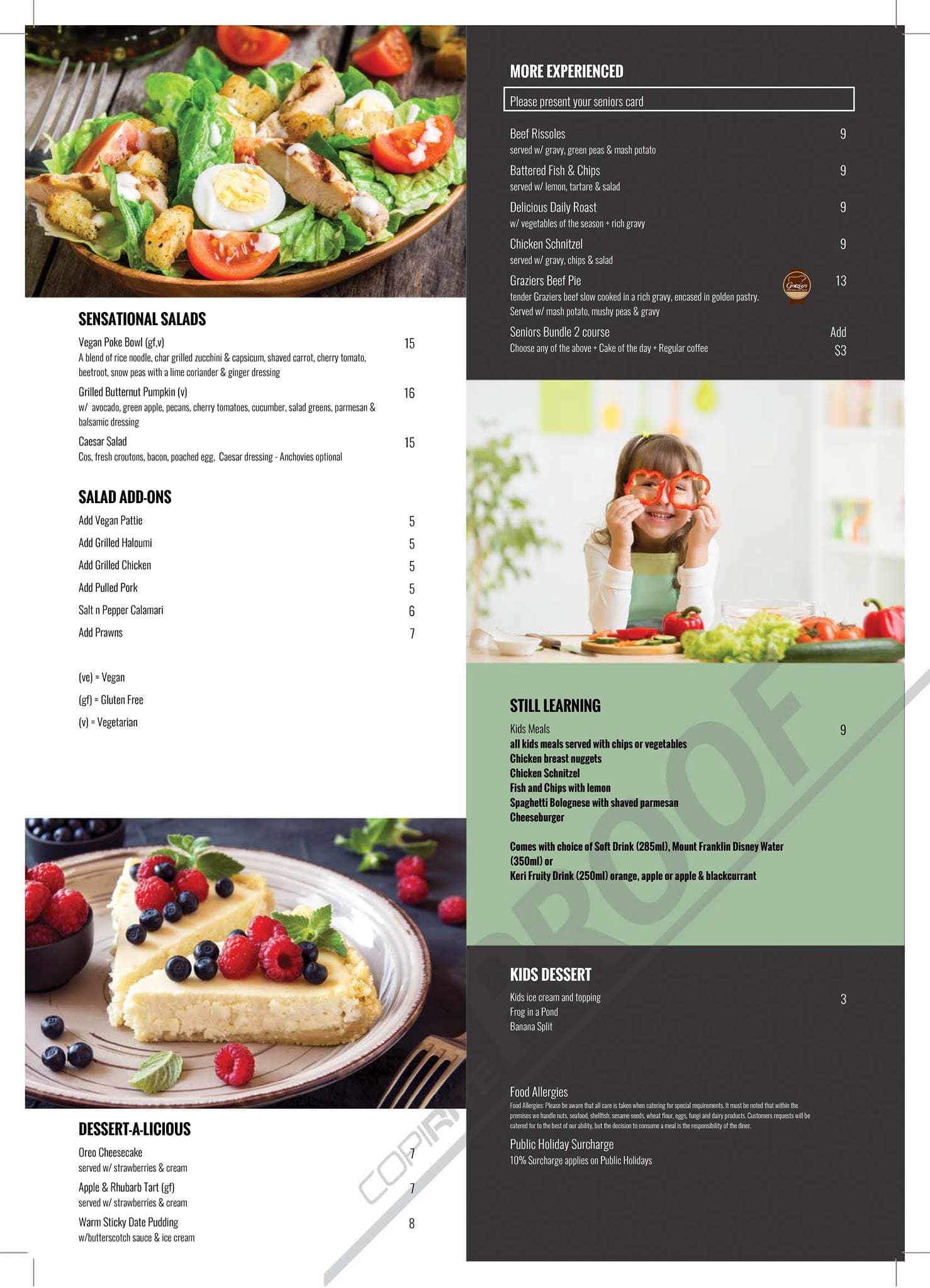 Menu at Parkwood Tavern pub & bar, Parkwood, Wintergreen Dr