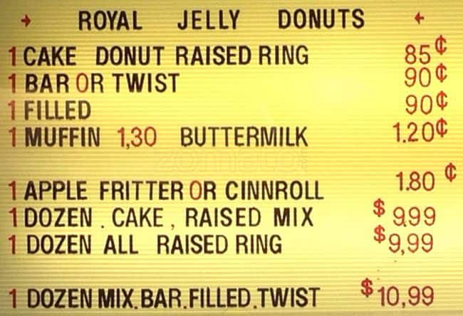 Menu at Royal Jelly Donuts #2 desserts, Vallejo, Tuolumne St