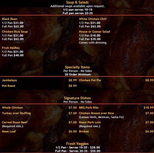 Menu at Roasters Rotisserie cafe, Atlanta, Lenox Rd NE