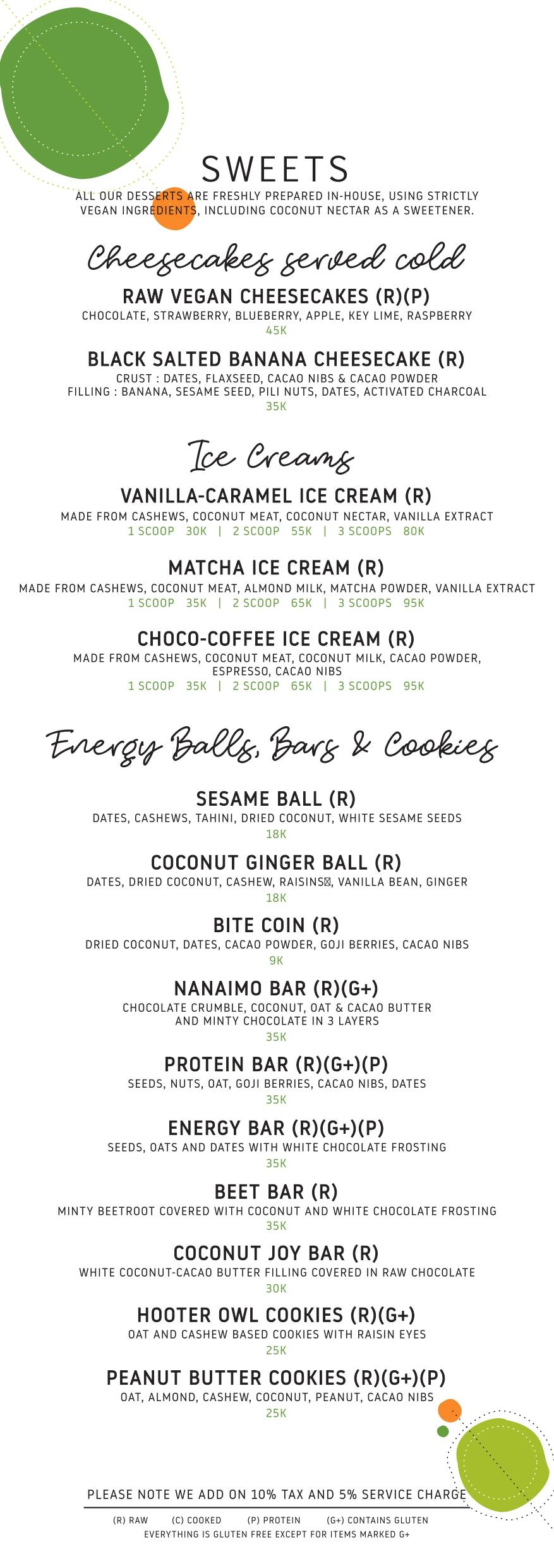 Menu at Living Food Lab restaurant, Canggu, No 8