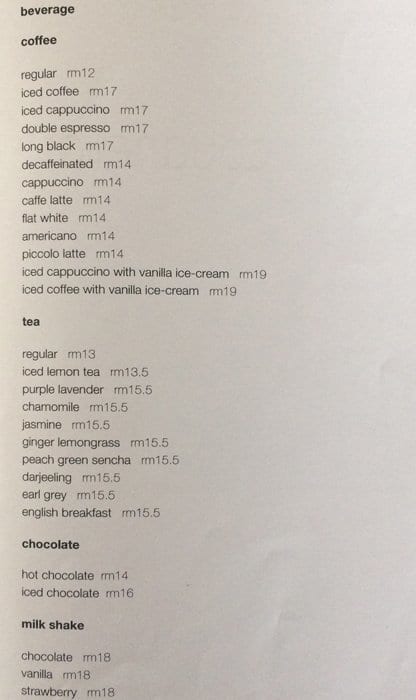 Alexis The Gardens Menu | Fasci Garden