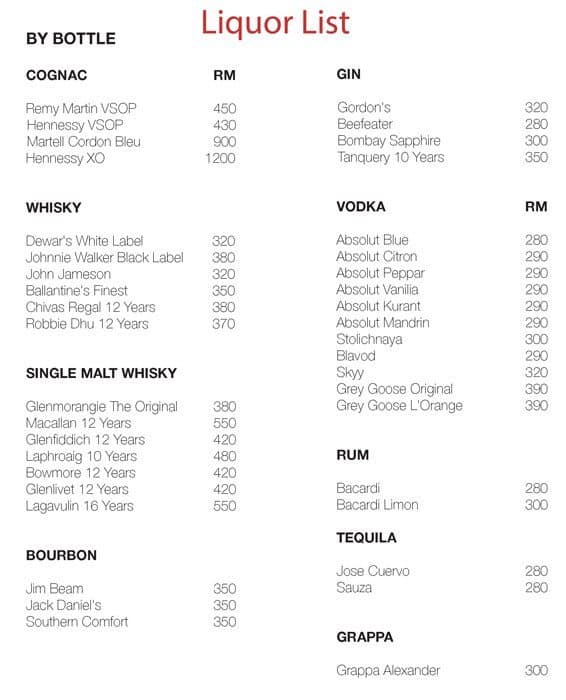 Alexis Bistro Menu, Menu for Alexis Bistro, Bangsar Baru, Kuala Lumpur ...