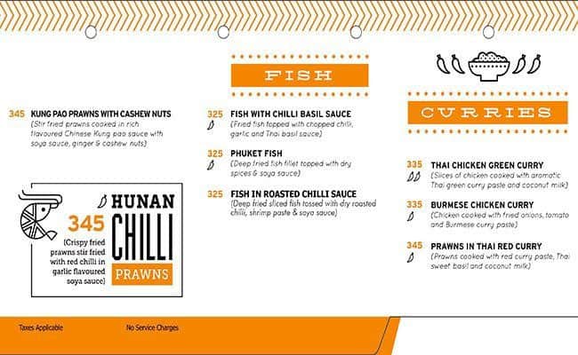 Menu at Orange Wok, Chennai, AH-15
