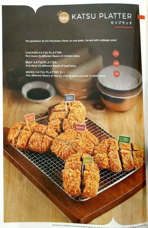 Menu at Kimukatsu Summarecon Mall Serpong restaurant, Curug Sangereng
