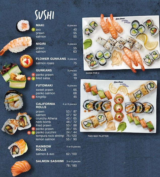 Menu at Ocean Basket Newcastle, Durban