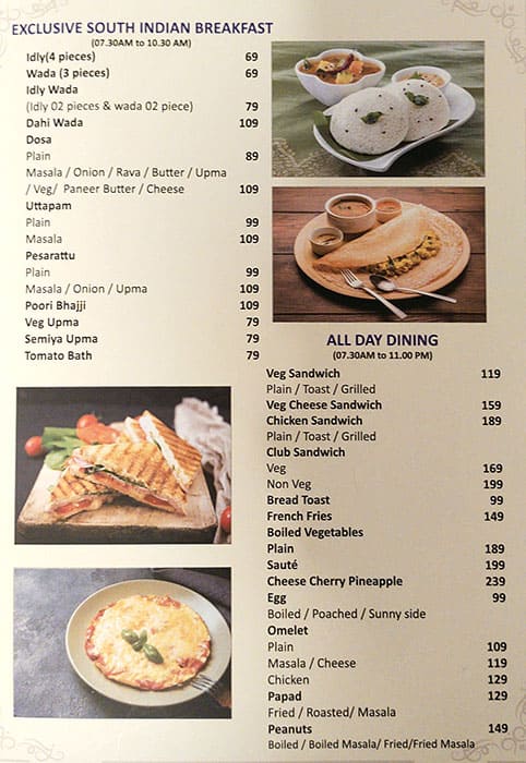 Menu of Cafe - The Multi Cuisine Restaurant, S D Road, Secunderabad