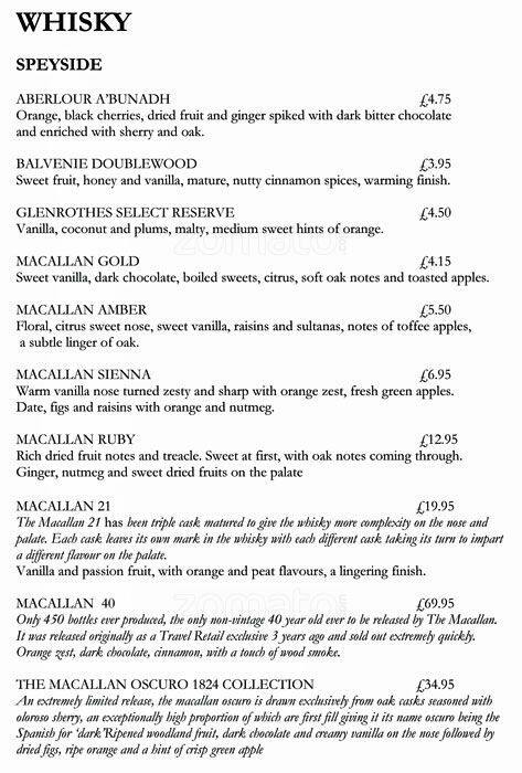 Menu at Queens Arms pub & bar, Edinburgh