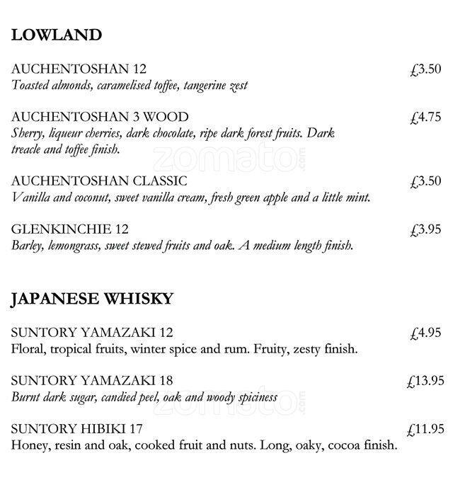 Menu at Queens Arms pub & bar, Edinburgh