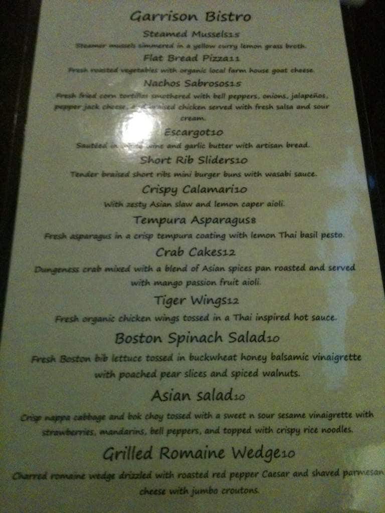 Menu at District Bar Restaurant Garrison, Chilliwack