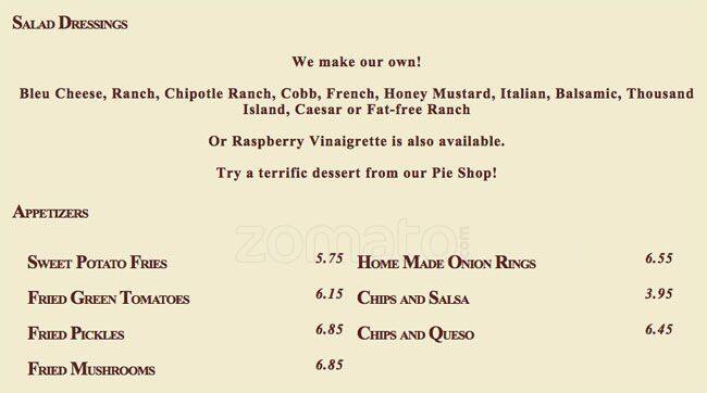 Menu at Texan Cafe & Pie Shop, Hutto, 207 East St