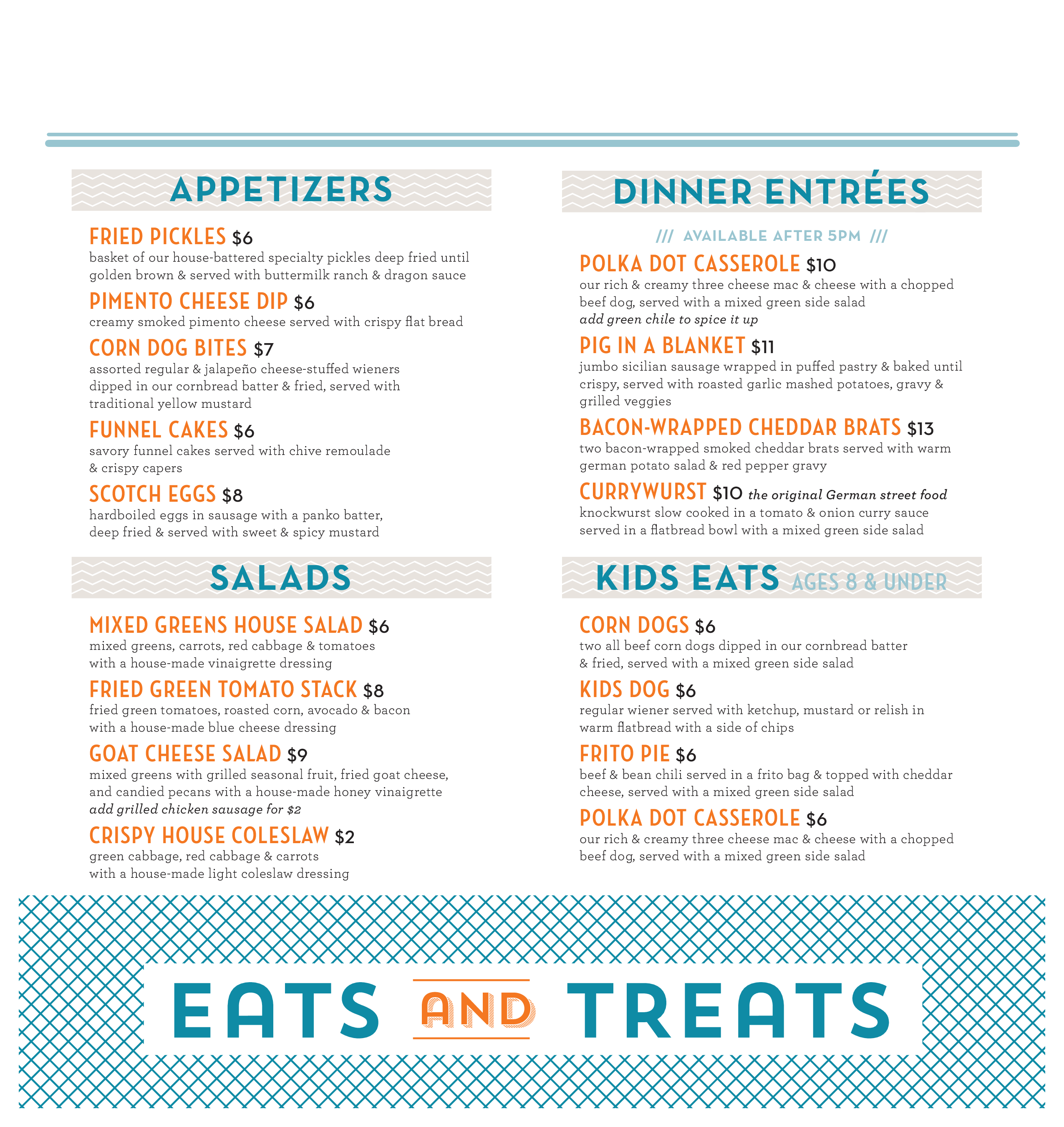 Menu at Short Leash Hot Dogs restaurant, Phoenix, 110 E Roosevelt St