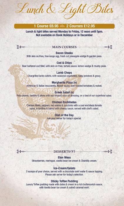 Menu at The Racehorse pub & bar, Warwick