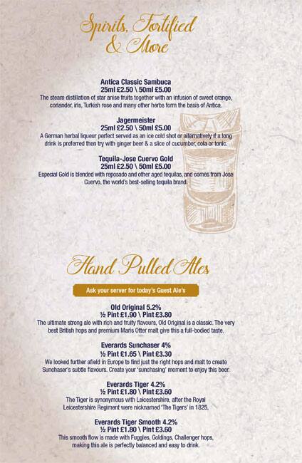 Menu at The Racehorse pub & bar, Warwick