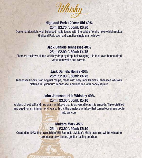 Menu at The Racehorse pub & bar, Warwick