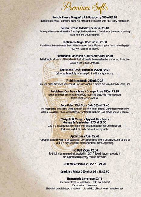 Menu at The Racehorse pub & bar, Warwick