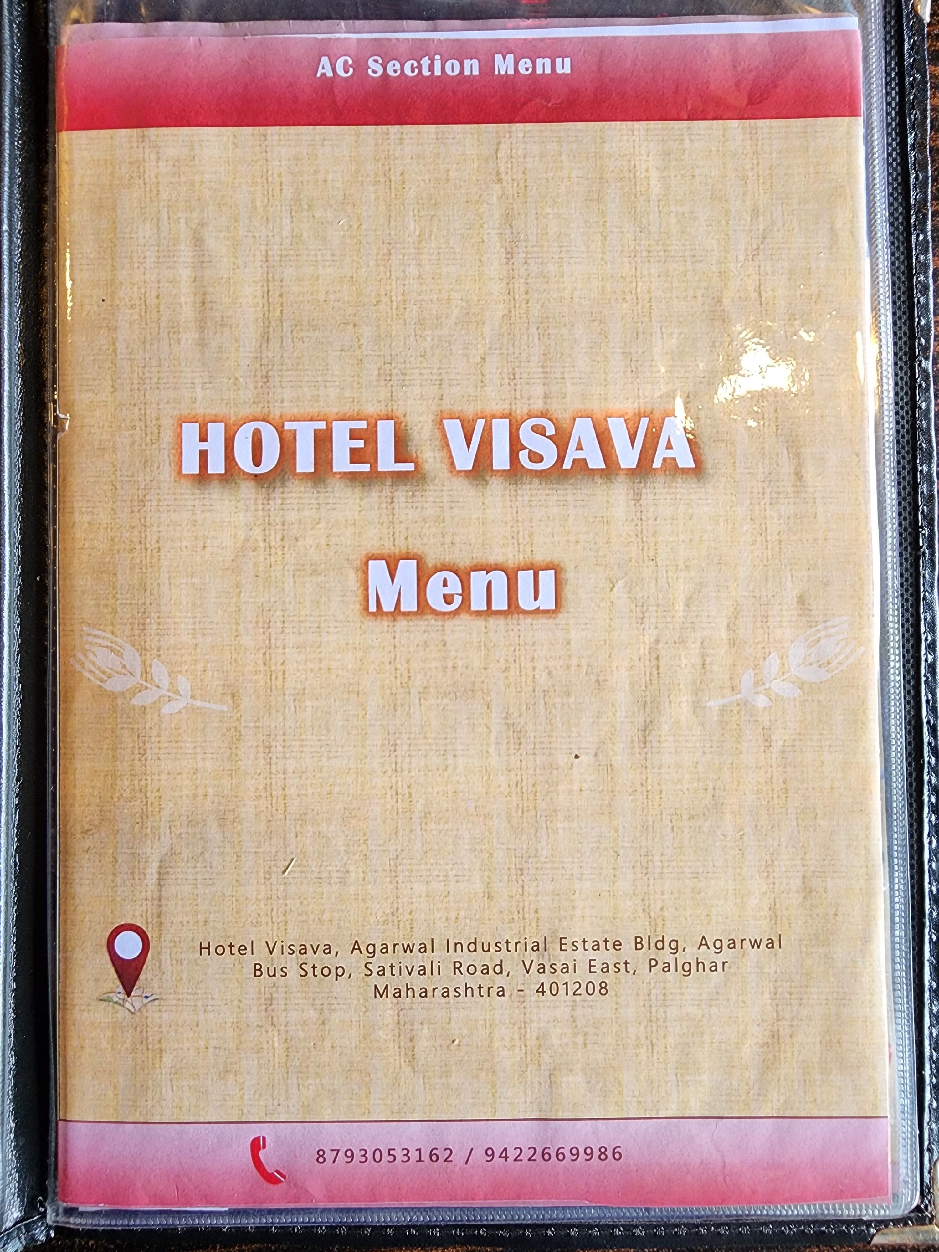 Menu of Hotel Visava, Vasai, Mumbai