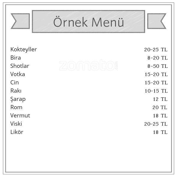 Menu at Campus Beyoglu, Istanbul