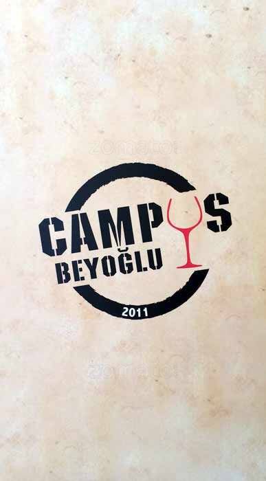 Menu at Campus Beyoglu, Istanbul