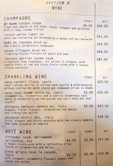 Menu at The Inn On The Mile pub & bar, Edinburgh