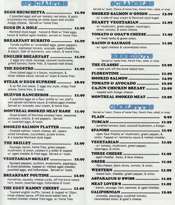 Over Easy Menu, Menu for Over Easy, Yorkville, Toronto - Urbanspoon/Zomato