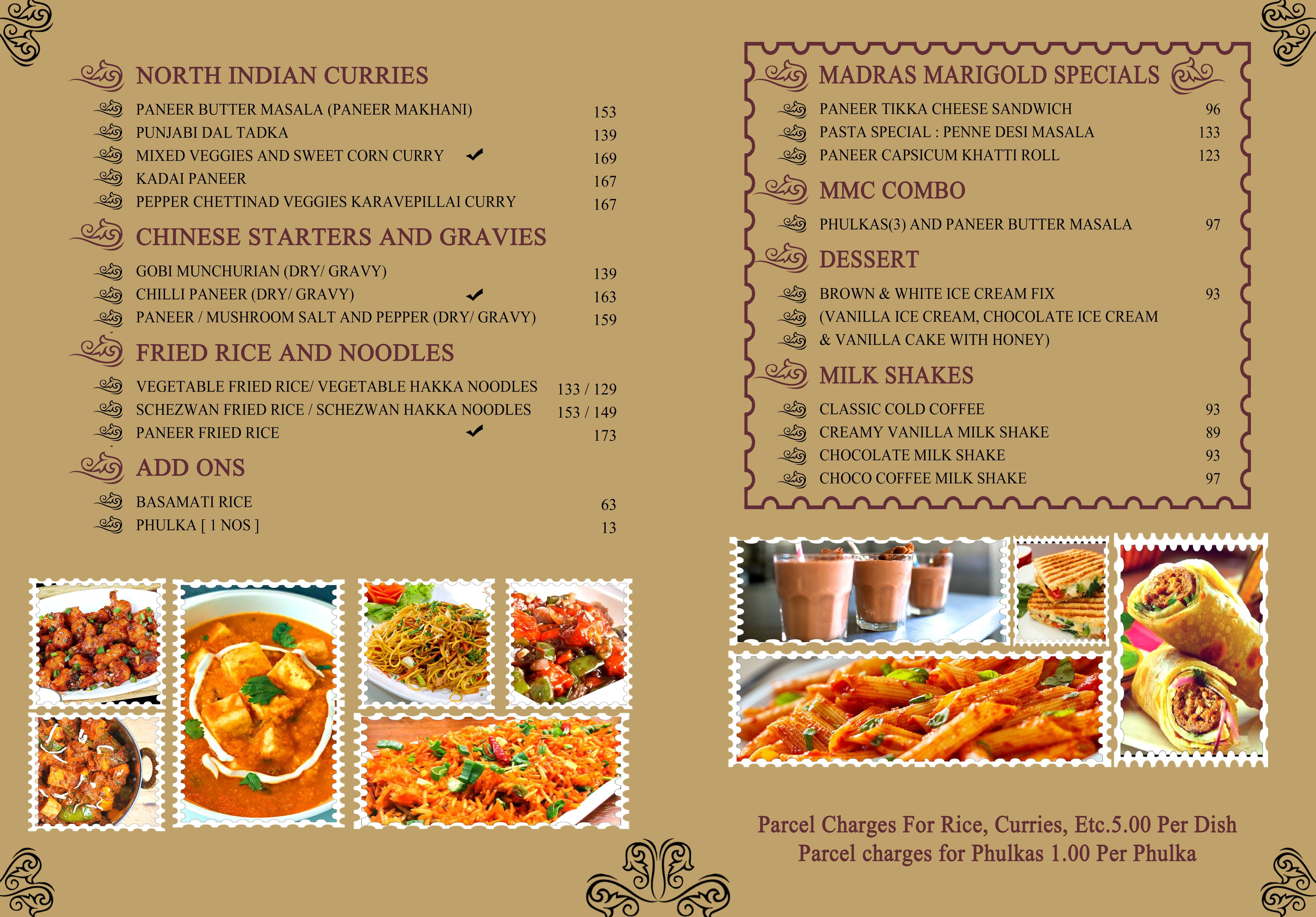 Madras Marigold Cafe Menu, Menu for Madras Marigold Cafe, Anna Nagar ...