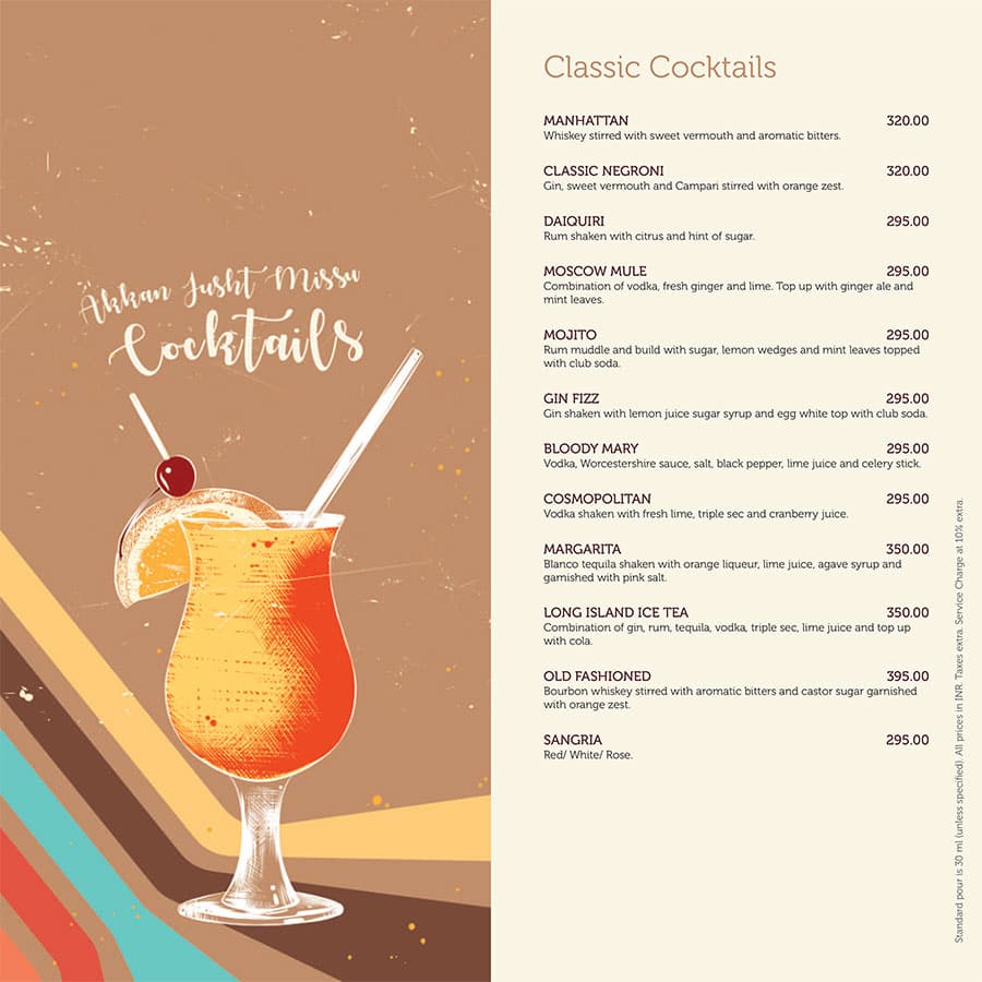 Menu of Scottish Pub, St Marks Road, Bangalore