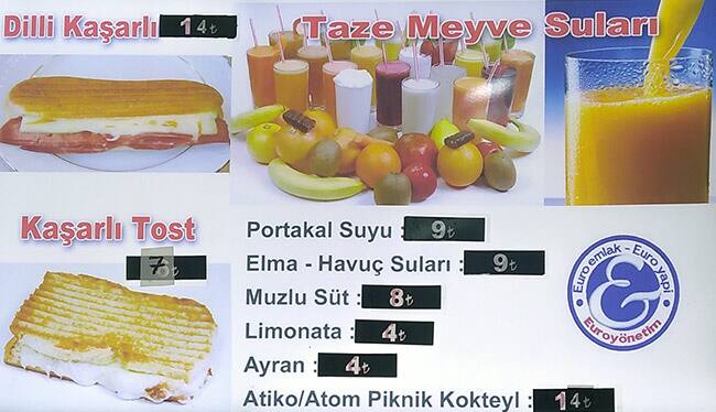 Menu at Piknik, Istanbul, Güzelbahçe Sk. 18/4
