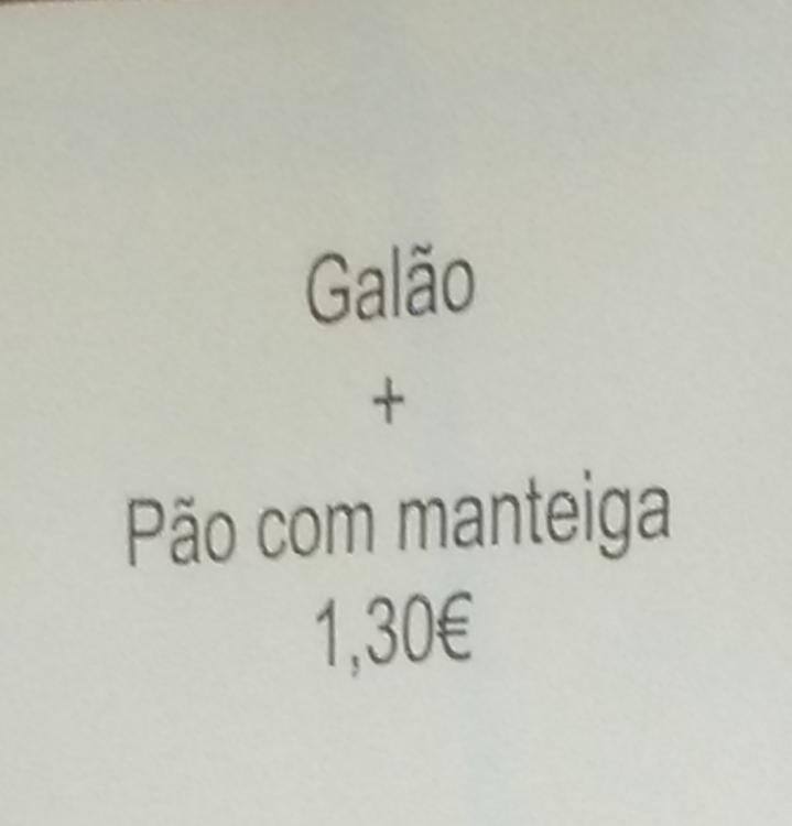 Menu at Café Verde, Amadora