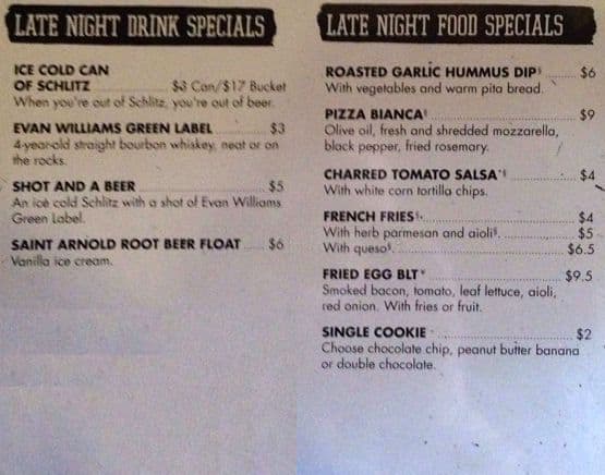 Menu at Star Cinema Grill Vintage Park pub & bar, Houston