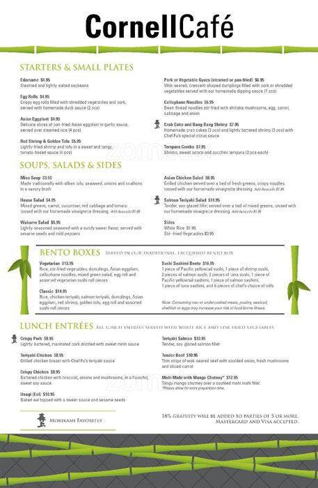 Menu at Cornell Cafe, Delray Beach