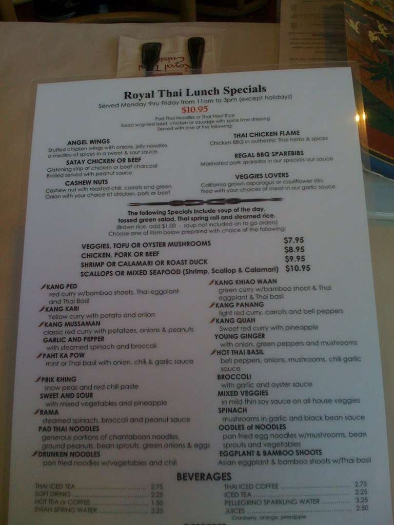 Royal Thai Cuisine Menu, Menu for Royal Thai Cuisine, Newport Beach ...