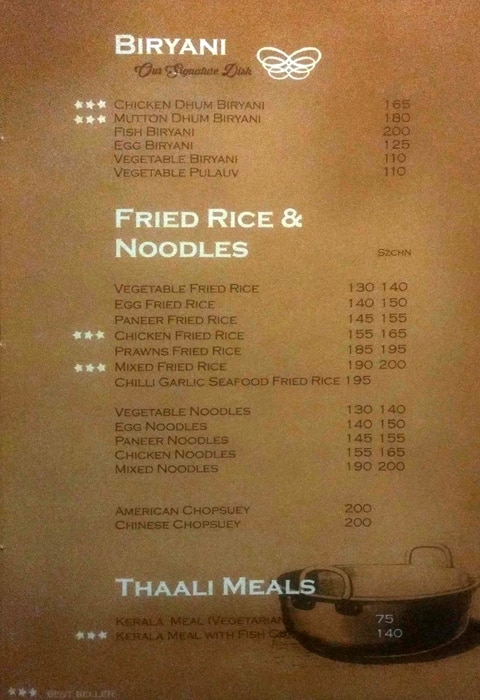 Menu at Azad Restaurant, Thiruvananthapuram, CV Raman Pillai Rd