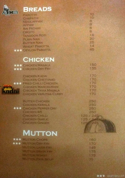 Menu at Azad Restaurant, Thiruvananthapuram, CV Raman Pillai Rd