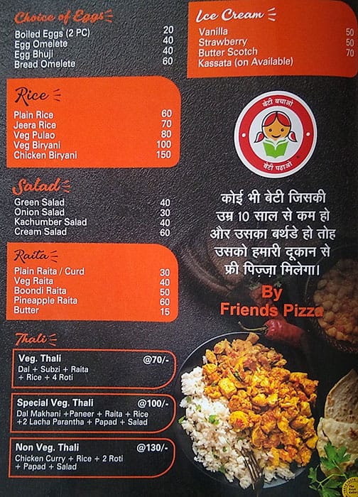 Menu at Virasat Dhaba, Dera Bassi, Near Sukhmani College