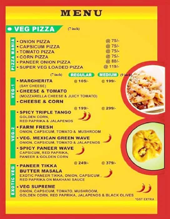 Menu of Pizza Wave, Sector 132, Noida