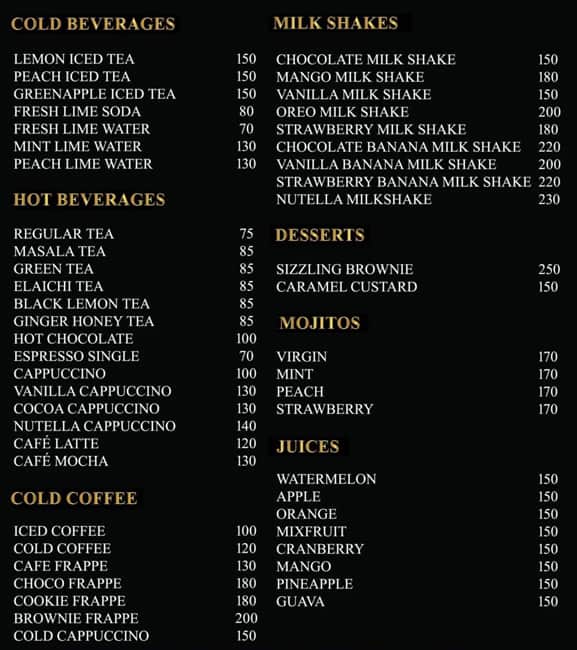Menu of Dhamaka Cafe & Lounge Bar, CBD-Belapur, Navi Mumbai