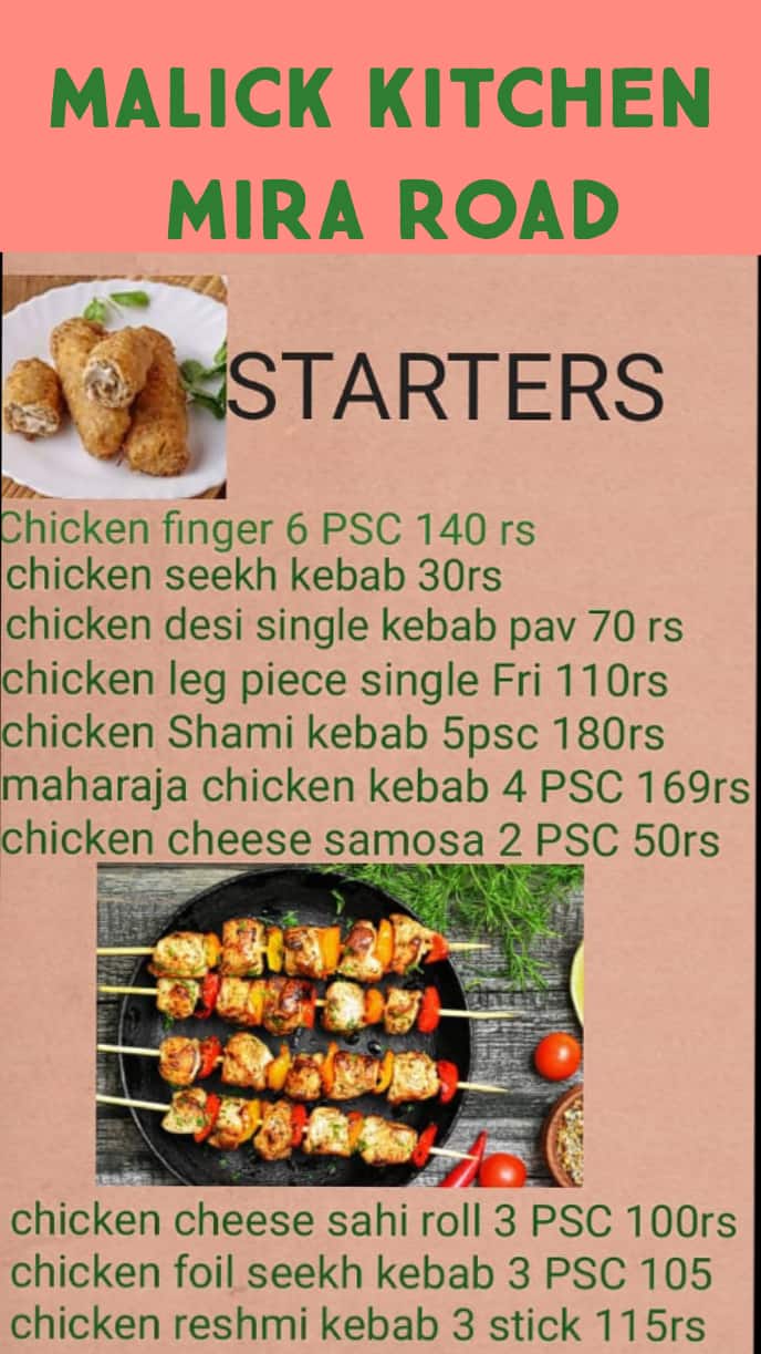 Menu of Malick kitchen, Mira Road, Mumbai