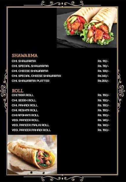 Menu of New Amber Restaurant, Kamothe, Navi Mumbai