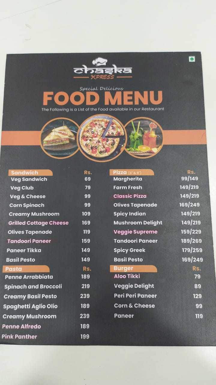 Menu of Chaska Xpress, Chembur, Mumbai